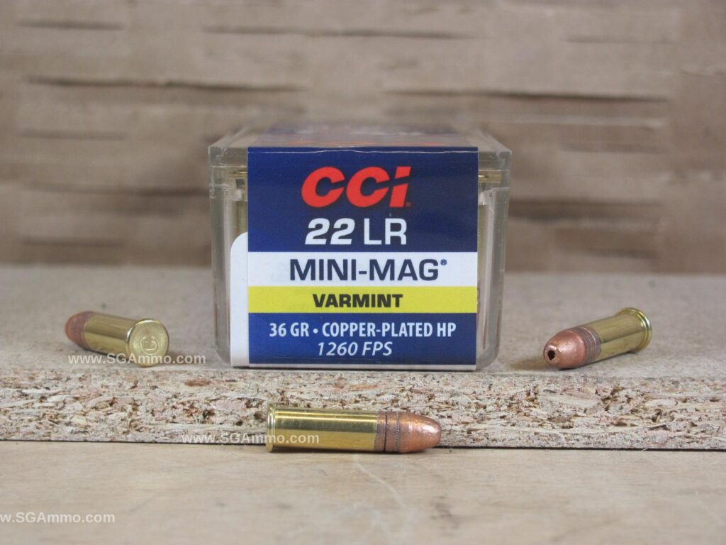 100 Round Box – 22 LR CCI Mini-Mag HP 36 Grain Copper Hollow Point ...