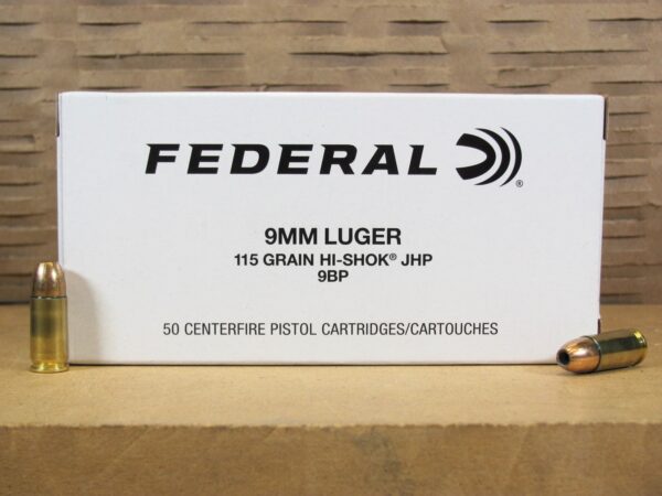 100 Round Box – 9mm Luger 115 Grain Flat Nose FMJ Ball Winchester M1152 ...