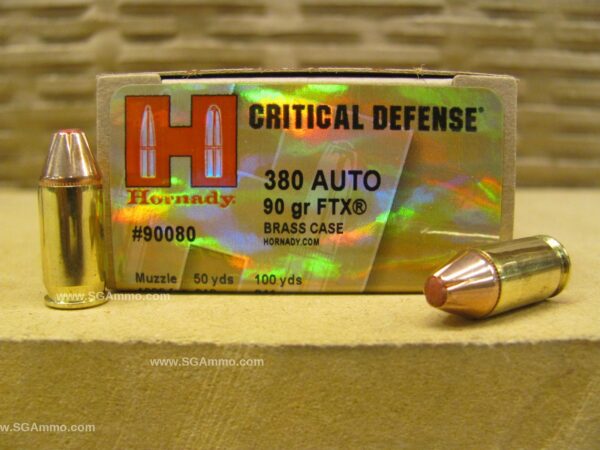 25 Round Box – 380 Auto Hornady Critical Defense 90 Grain Hollow Point ...