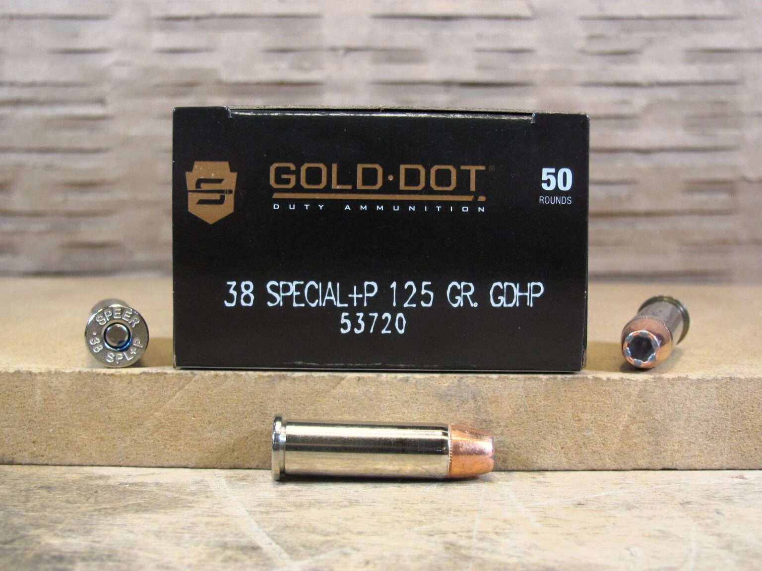 50 Round Box – 38 Special +P Speer Gold Dot 125 Grain Gold Dot Hollow ...