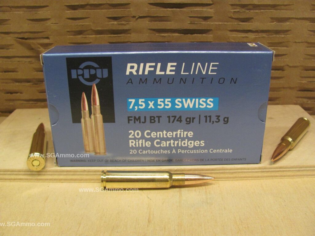 20 Round Box – 7.5×55 Swiss 174 Grain FMJ Prvi Partizan Ammo – PP7SF ...