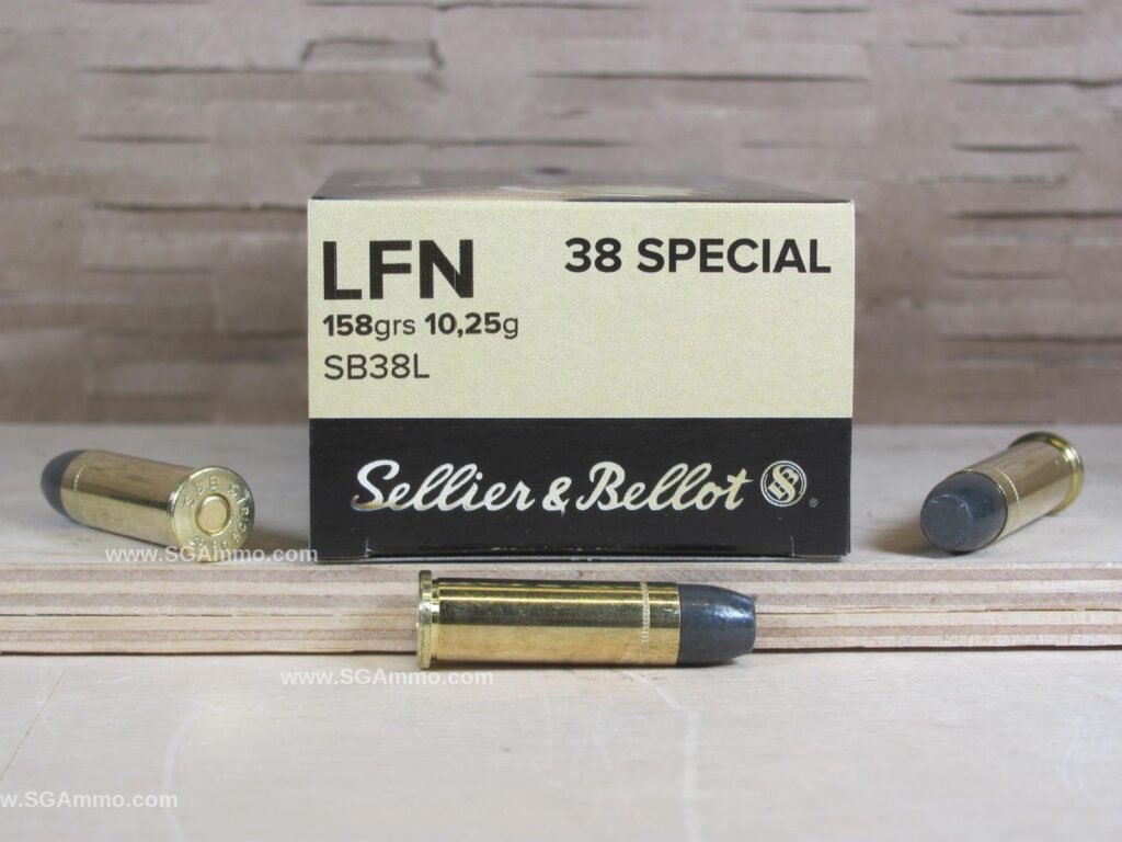 50 Round Box – 38 Special 158 Grain LFN Lead Bullet Ammo by Sellier Bellot – SB38L – Premium ...