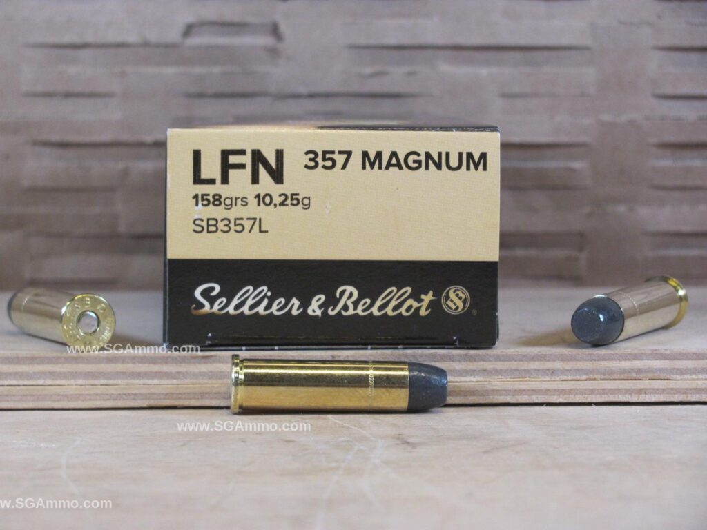 50 Round Box – 357 Magnum 158 Grain LFN Lead Bullet Ammo by Sellier ...