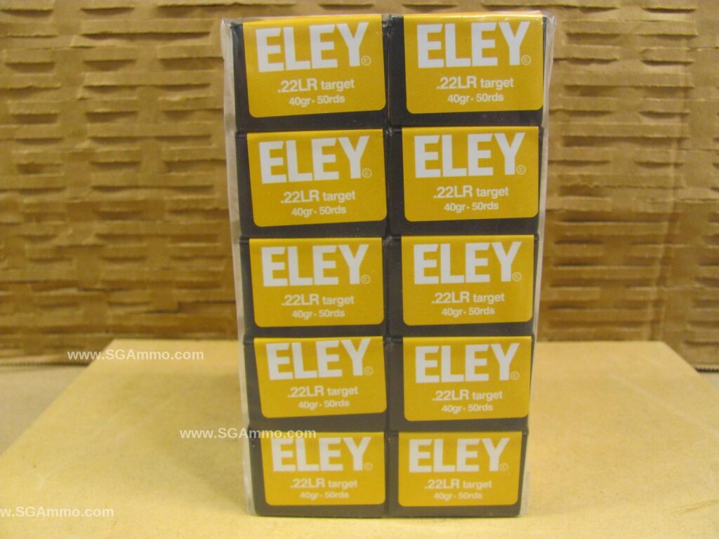 500 Round Brick – 22 LR 40 Grain Lead Bullet Standard Velocity Eley ...
