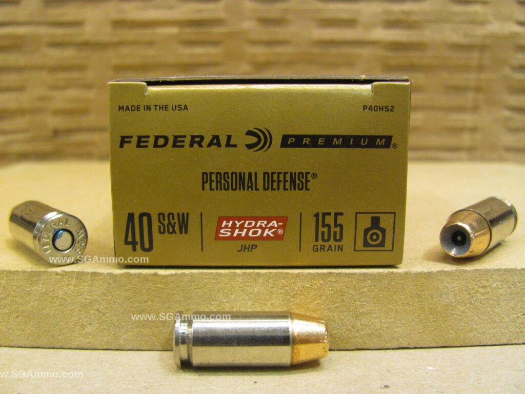 500 Round Case – 40 SW 155 Grain Hydra-Skok JHP Federal Personal ...