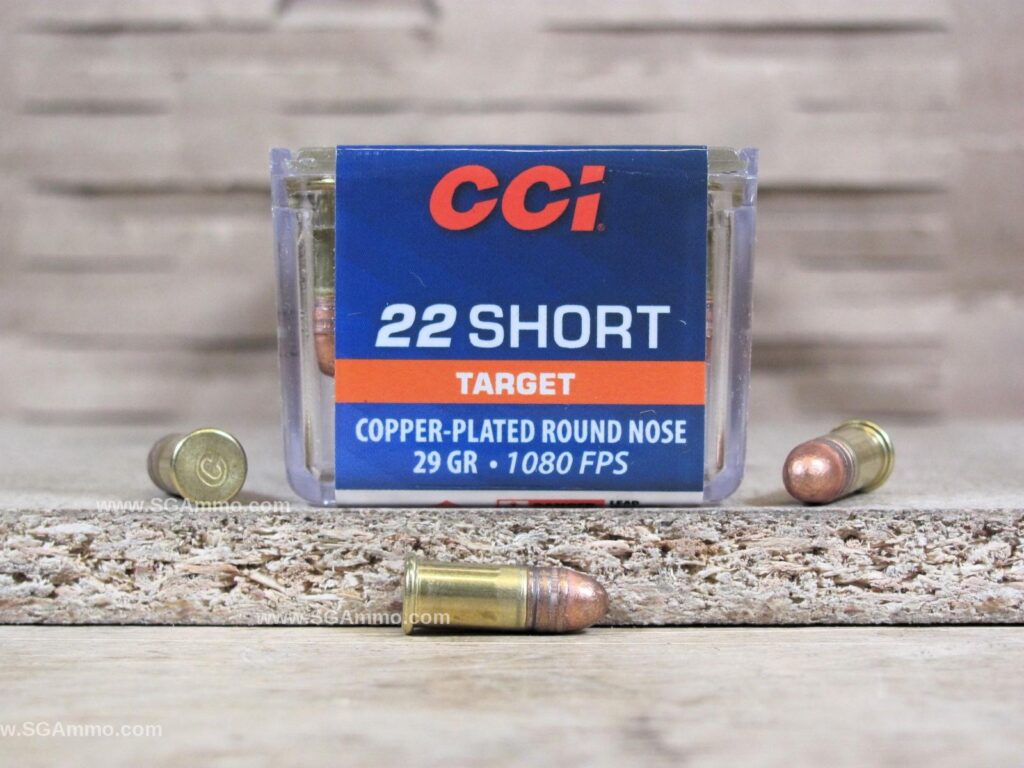 100 Round Box – 22 Short 29 Grain Copper Plated Round Nose Ammo by CCI ...