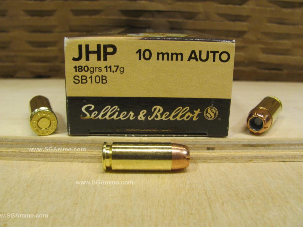 500 Round Can – 10mm Auto 180 Grain JHP Hollow Point Sellier Bellot ...