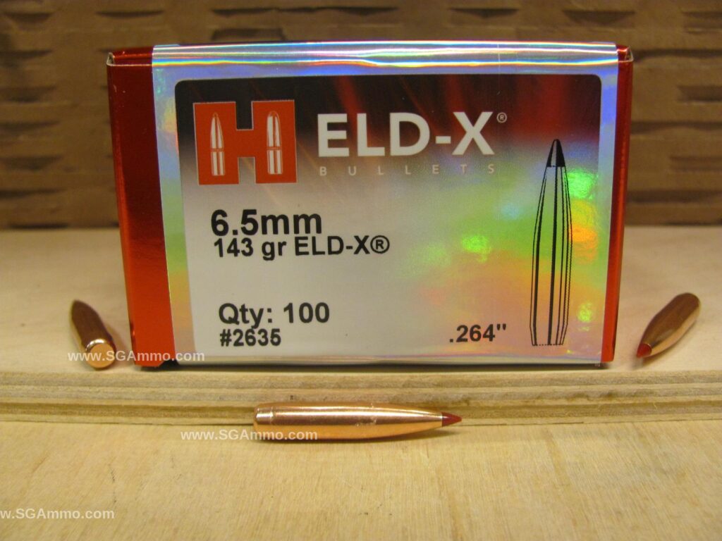 100 Count Box – 6.5mm 143 Grain ELD-X Projectile For Handloading .264 ...