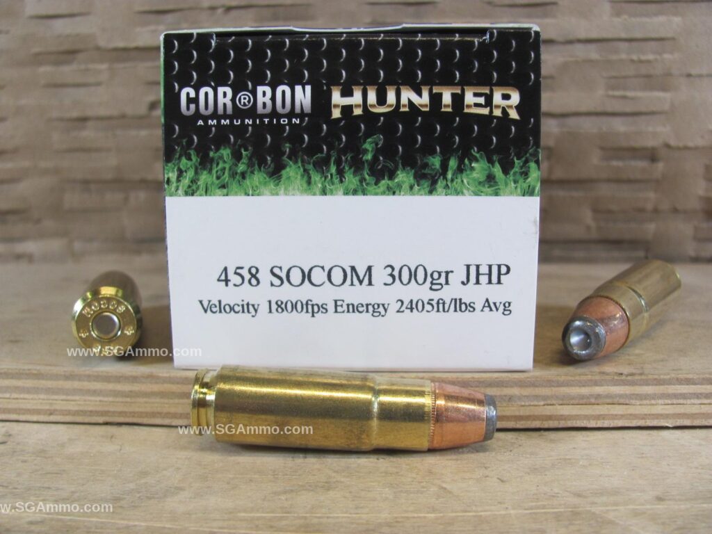20 Round Box – 458 Socom 300 Grain JHP Corbon Hunter Ammo – SD458300/20 ...