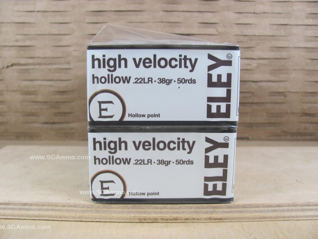 500 Round Brick – .22 LR 38 Grain Eley High Velocity Hollow Point Ammo ...