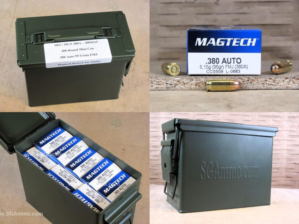 400 Round Can – 380 Auto 95 Grain FMJ Ammo by Magtech – 380A – Packed ...