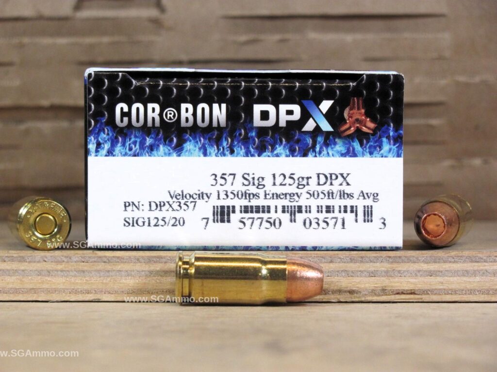 20 Round Box – 357 Sig 125 Grain DPX Hollow Point Corbon Ammo ...