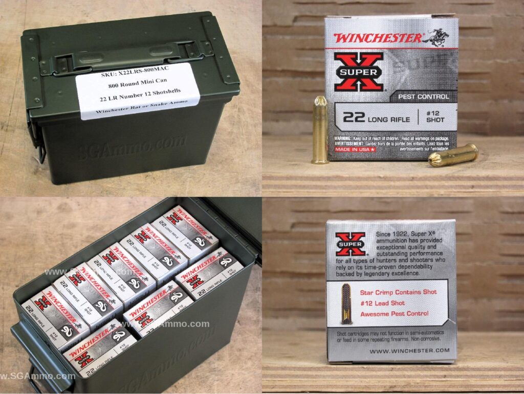 800 Round Can – Winchester 22 LR Number 12 Shotshells – Rat or Snake ...