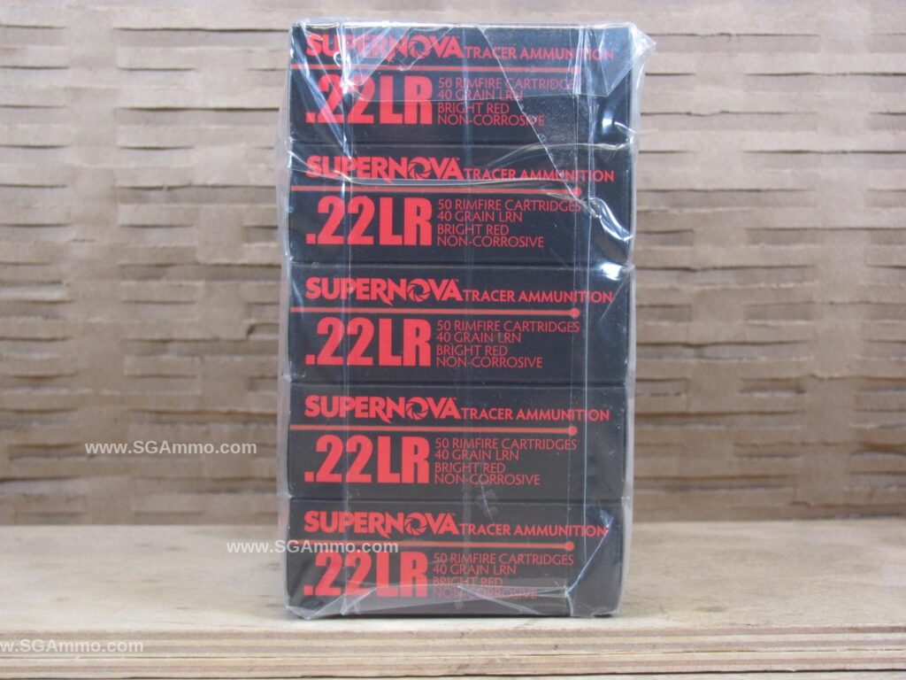 50 Round Box – 22LR 40 Grain LRN Bright RED Tracer Supernova Piney ...