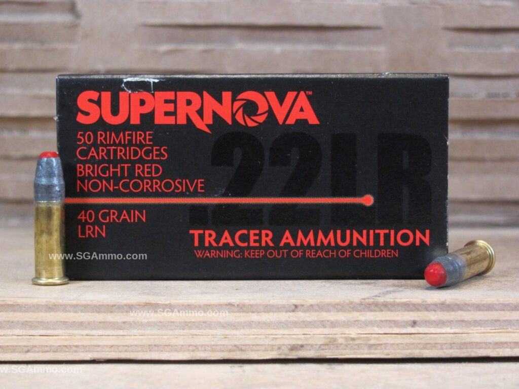 50 Round Box – 22LR 40 Grain LRN Bright RED Tracer Supernova Piney ...
