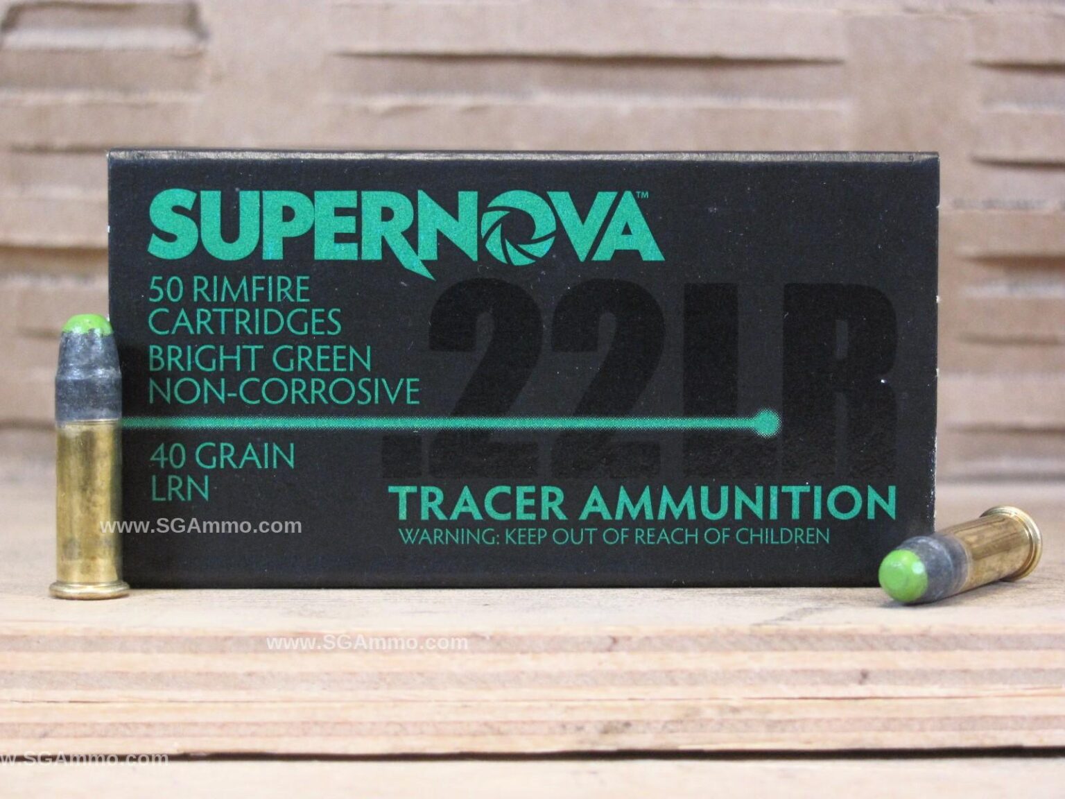 50 Round Box – 22LR 40 Grain LRN Bright GREEN Tracer Supernova Piney ...