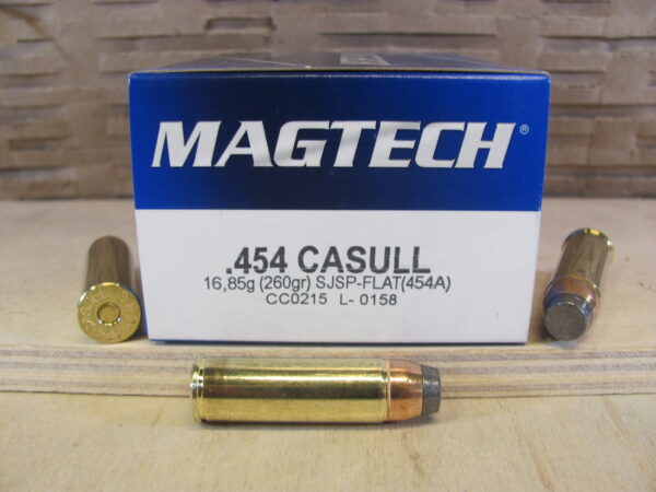 20 Round Box – 454 Casull 260 Grain SJSP-Flat Magtech Ammo – 454A ...