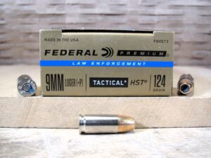 50 Round Box – 9mm Luger +P Federal HST 124 Grain HP Hollow Point LE ...