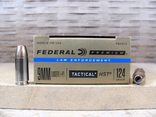 1000 Round Case – 9mm Luger +P Federal HST 124 Grain HP Hollow Point LE ...