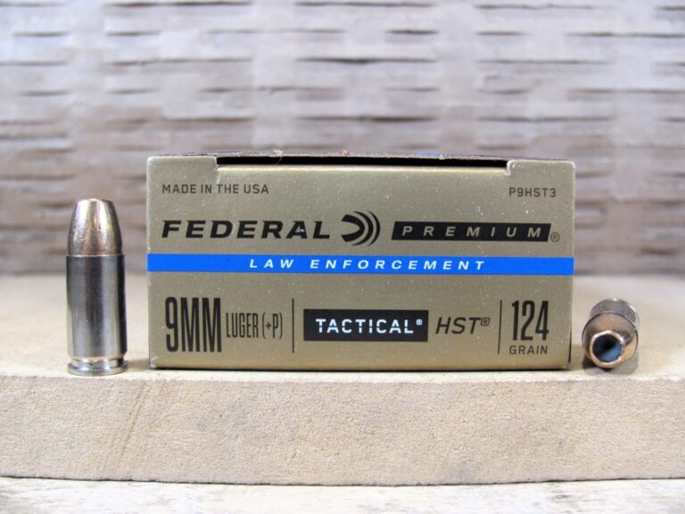 50 Round Box – 9mm Luger +P Federal HST 124 Grain HP Hollow Point LE ...
