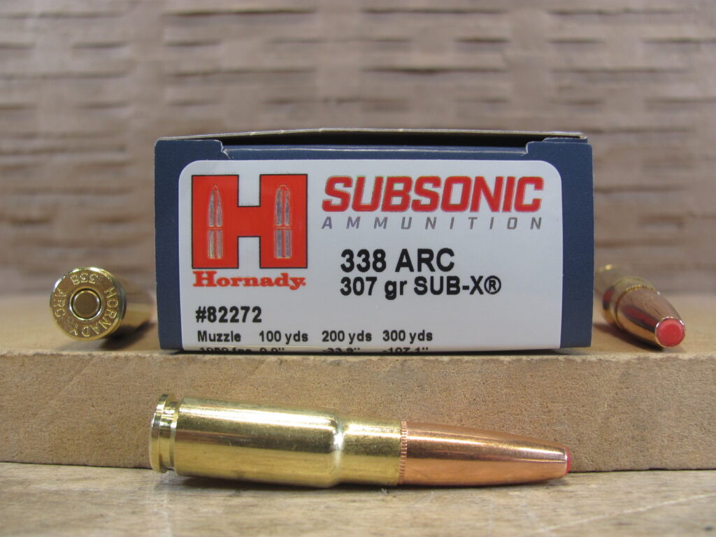 20 Round Box – 338 ARC 307 Grain SUB-X Hornady Subsonic Ammo – 82272 ...