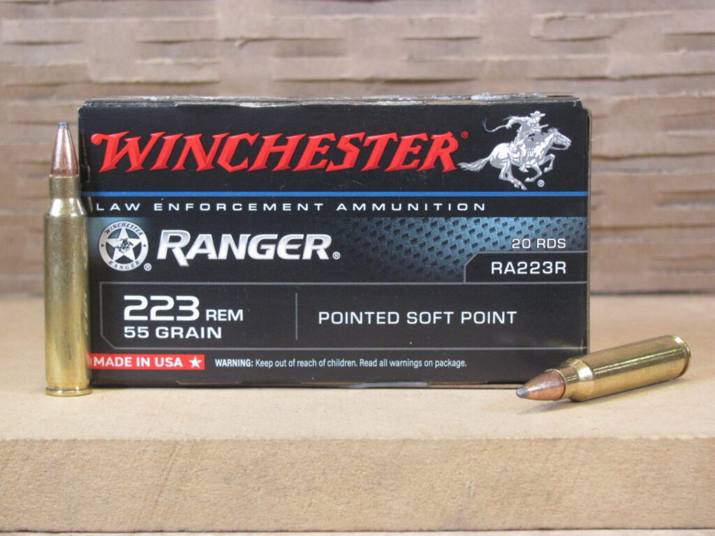 20 Round Box – 223 Rem 55 Grain Pointed Soft Point Winchester Ranger Ammo – RA223R – Premium ...
